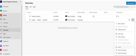git in azure devops dotnetcurry