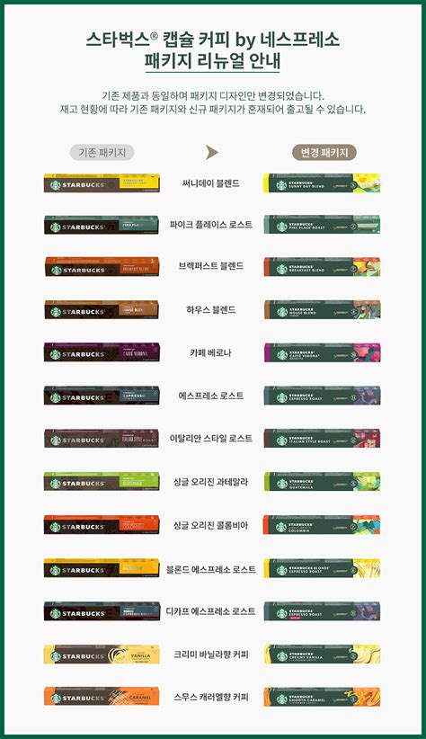 스타벅스 캡슐커피 14종 10캡슐 X 10박스 By 네스프레소 감도 깊은 취향 셀렉트샵 29cm