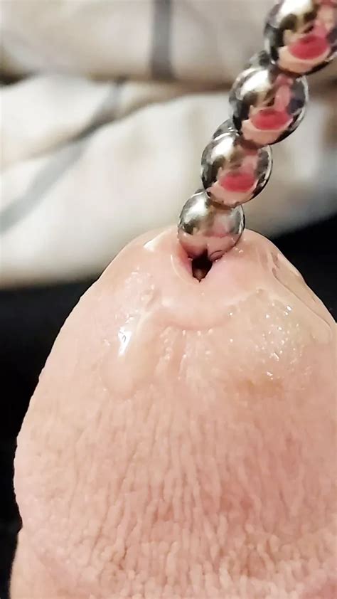 Sounding My Cock With A 12 Inch Urethral Rod Getting Close Up Of It