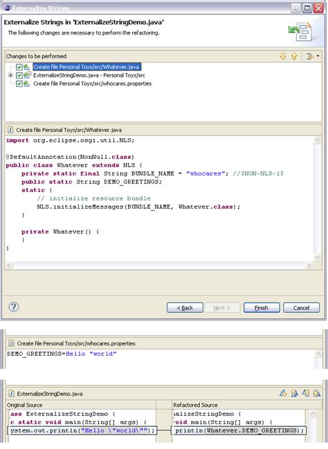 Java Configuring String Externalization In Eclipse To Use Key As Field Name Stack Overflow
