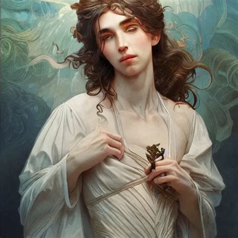 God Non Binary Long Hair Georgeus Intricate Stable Diffusion