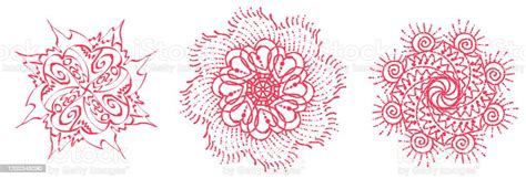 장식 라운드 꽃 손으로 그려진 패턴 색칠 안티 스트레스 장식 및 디자인3 분홍색 모자이크 만다라 만화경 세트 0명에 대한 스톡 벡터 아트 및 기타 이미지 Istock