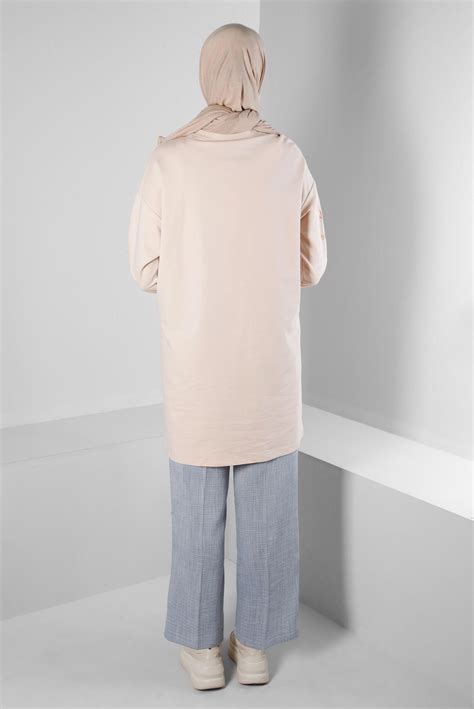 Printed Tracksuit Tunic With Smock Detail 43557 Alvİna