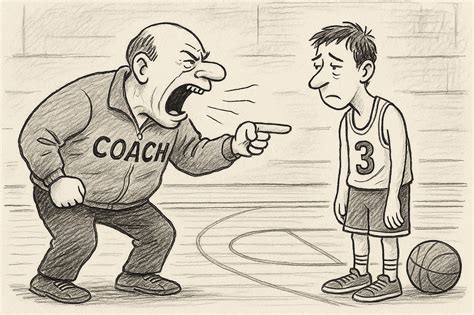 Baseball Coach Screaming Cartoon