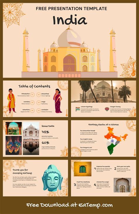 Ates Eatempates Unique India Powerpoint Template In 2024 Presentation Slides Design