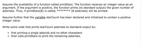 Solved Assume The Availability Of A Function Called