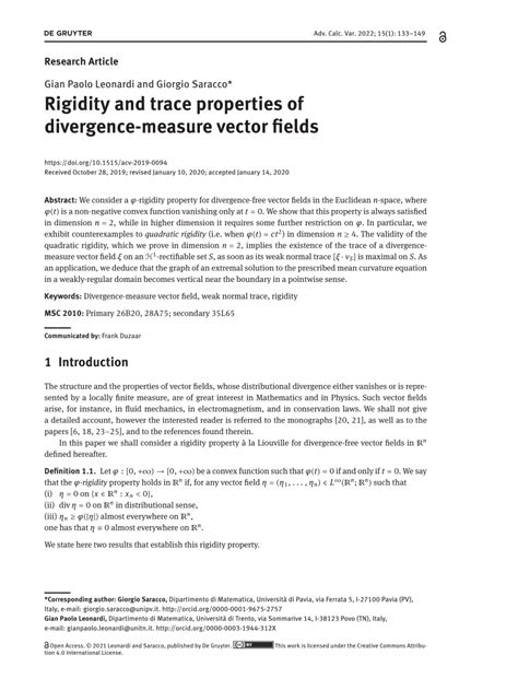 Pdf Rigidity And Trace Properties Of Divergence Measure Vector Fields