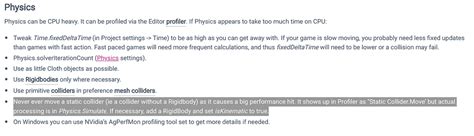 Is It Bad To Move Static Colliders By Changing Their LocalPosition