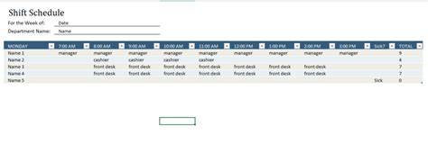 15 Free Employee Work Schedule Templates In MS Excel MS Word