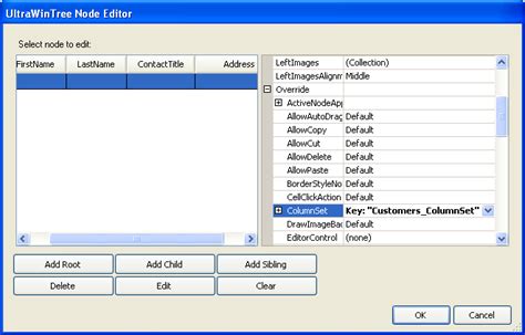 Manually Creating Columnsets Using The Designer Infragistics Windows Forms™ Help