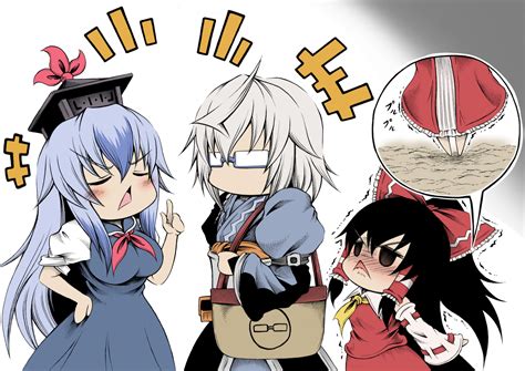 Hakurei Reimu Kamishirasawa Keine And Morichika Rinnosuke Touhou
