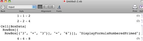 Formatting Customizing The Numbers Used By Displayformulanumbered Cells Mathematica Stack