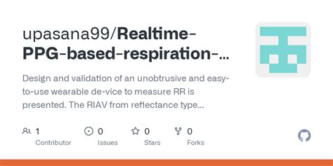 GitHub Upasana Realtime PPG Based Respiration Rate Estimation For Remote Health Monitoring