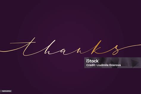 보라색 배경 카드에 황금 스크립트 글자를 주셔서 감사합니다 인쇄물 웹 배너 포스터를 위한 벡터 디자인 감사에 대한 스톡 벡터