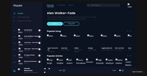 Music Player Codesandbox