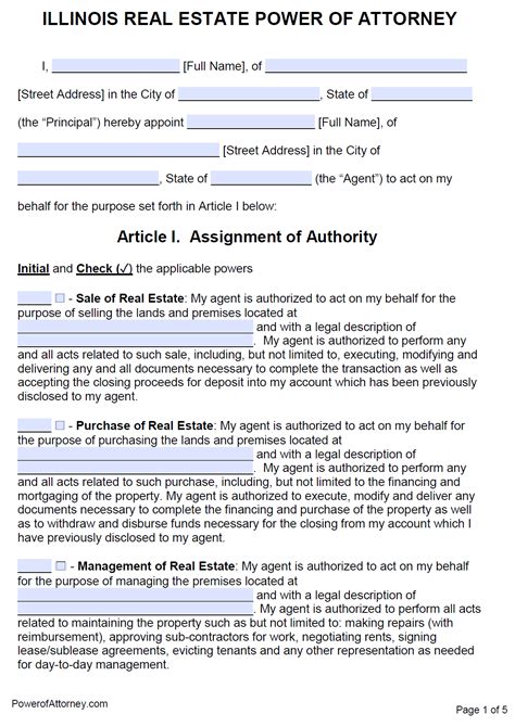 Free Illinois Power Of Attorney Forms Pdf Templates