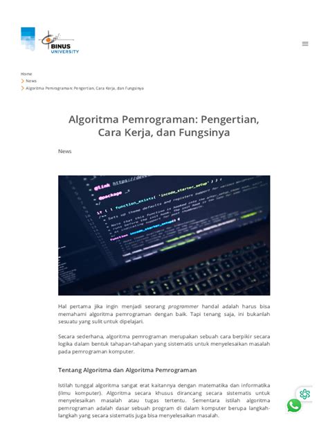 Algoritma Pemrograman Pengertian Cara Kerja Dan Fungsinya Pdf