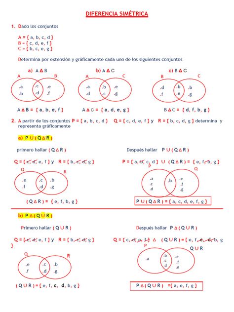 Diferencia Simétrica Pdf Conceptos Matemáticos