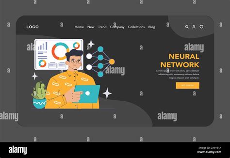 Neural Network Concept Man Analyzes Data On Screen Connection Nodes