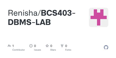 BCS403 DBMS LAB README Md At Main Renisha BCS403 DBMS LAB GitHub