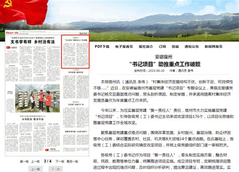 《中国组织人事报》推介宿州这一特色做法项目工作基层