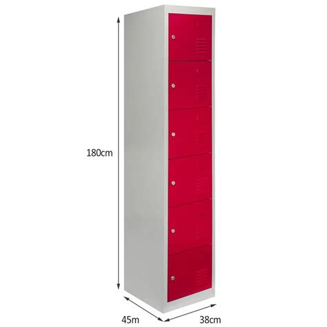 Bulldog 6 Door Storage Locker In Red Free Delivery