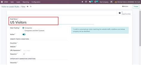 Visits To Lead Rule In Odoo 16 Customer Relationship Management