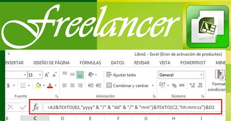Como Concatenar Fechas Horas Y Texto En Excel Concatenar Fecha Y Texto En Excel Freelancer
