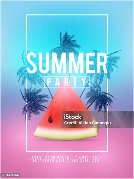 여름 캘리포니아 텀블러 배경은 야자수 하늘과 일몰로 설정 여름 플래카드 포스터 전단지 초대 장 여름 파티 0명에 대한 스톡 벡터 아트 및 기타 이미지 Istock