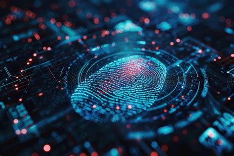 Digital Biometric Data Security And Identify Scanning System Of Fingerprint Premium Ai