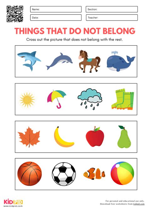 What Does Not Belong Worksheet 4 Worksheet For Prek Kindergarten