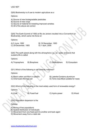 PEOPLE ENVIRONMENT MCQ FOR UGC NET PAPER PDF