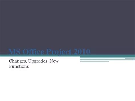 Ppt Ms Office Project 2010 Powerpoint Presentation Free Download