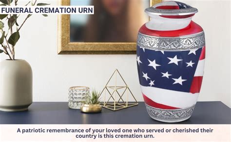 Goroly Home American Flag Hand Engraved Cremation Urn For