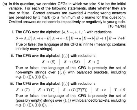 Solved B In This Question We Consider CFGs In Which We Chegg Com