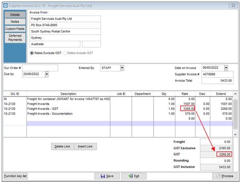 Customs GST And The General Ledger Infusion Business Software