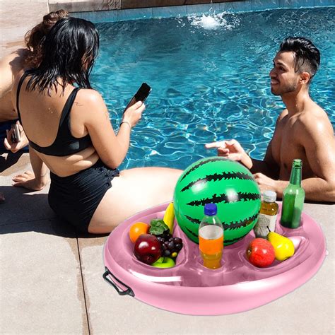 Rkzdsr Inflatable Pool Tray Pvc Floating Drink Holder For Pool Party