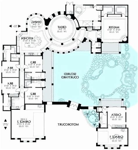 Hacienda Style Home Floor Plans