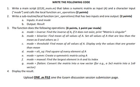 Write The Following Code 1 Write A Main Script