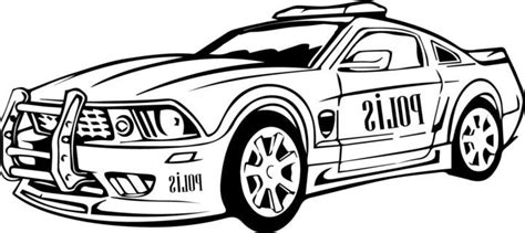 รูปภาพระบายสี รถยนต์ สวยๆ แบบลายเส้นขาวดำ สำหรับเด็ก แจกฟรี รถตํารวจ