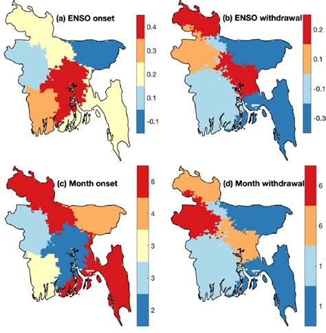 10 A And B Maps Of Maximum Pearson Correlation Index Between Enso And Download Scientific