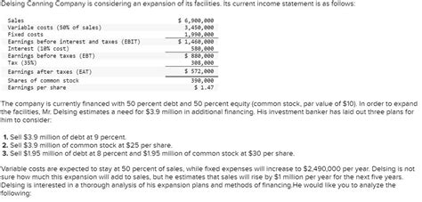 Answered Delsing Canning Company Is Considering… Bartleby