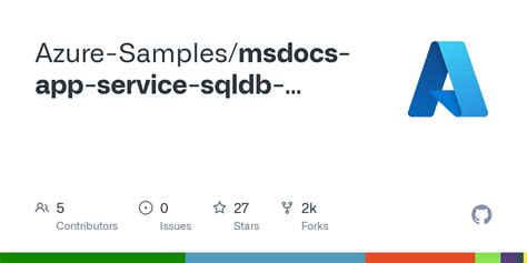 github azure samples msdocs app service sqldb dotnetcore