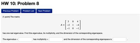 Solved HW Problem Previous Problem Problem List Next Chegg Com