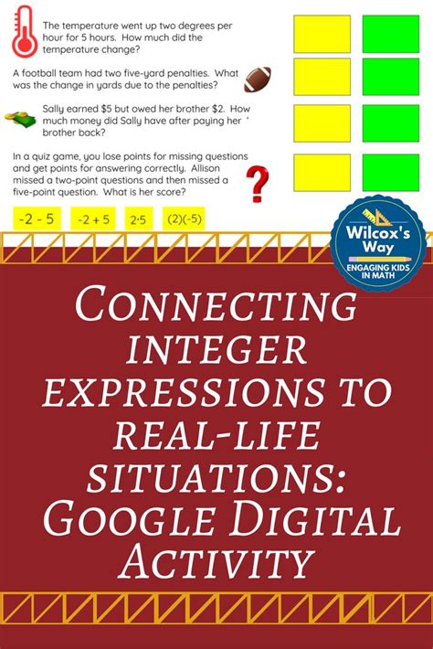 Integer Operations Word Problems And Real Life Situations Digital