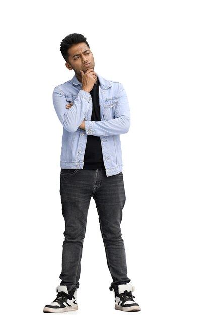 Premium Photo Man On A White Background Thinking