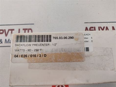 Watts 0061935 Backflow Preventer 1 2” 9d M3 Aeliya Marine