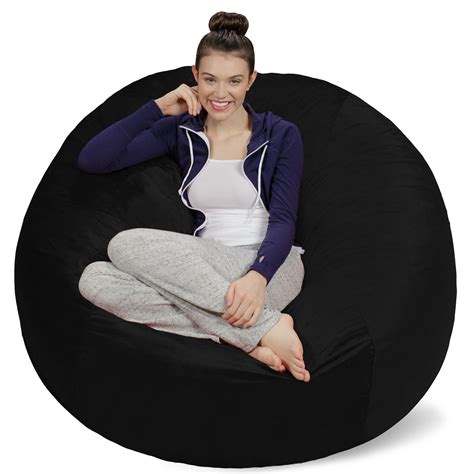 Memory Foam Bean Bag Chair With Microsuede Cover 5 Ft Black In Nepal