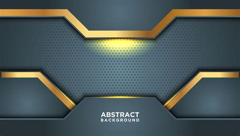 Blue Gray Glowing Background With Gold Details 831142 Vector Art At