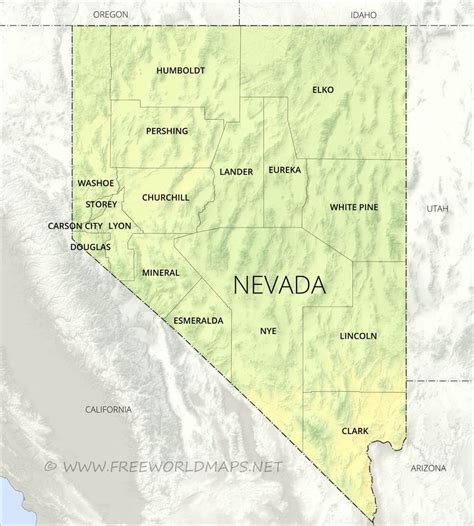 Map Of Nv Counties Nevada County Map Jnjld